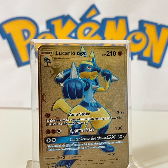 Pokemon | Toys | Pokmon Lucario Gx Sv64sv94 Hidden Fates Full Art Metal ...